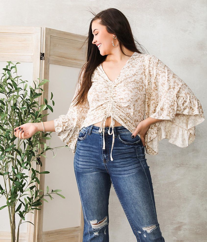 Willow & Root Cinch Tie Top - Women's Shirts & Blouses in Taupe | Buckle