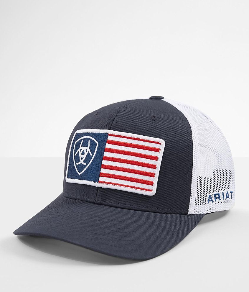 Ariat USA Flag Trucker Hat - Men's Hats in Navy | Buckle
