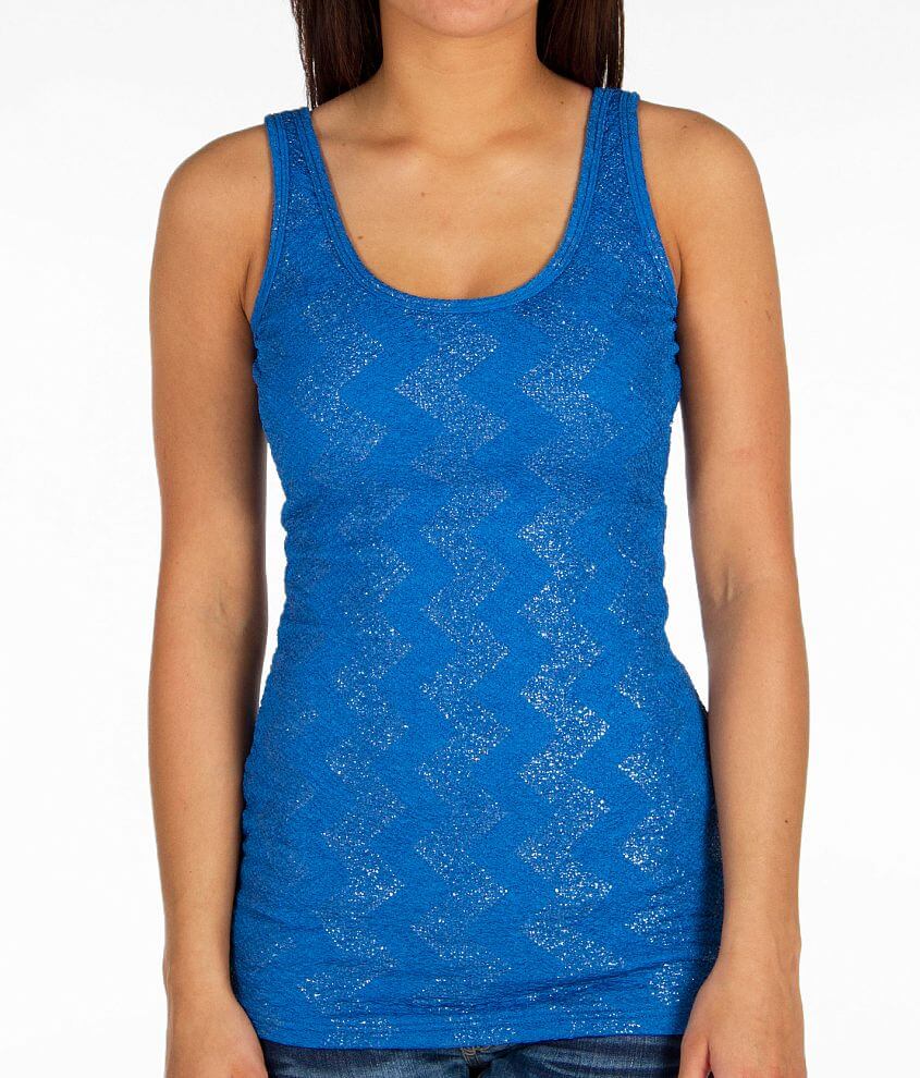 BKE Textured Tank Top - Women's Tank Tops in Blue | Buckle