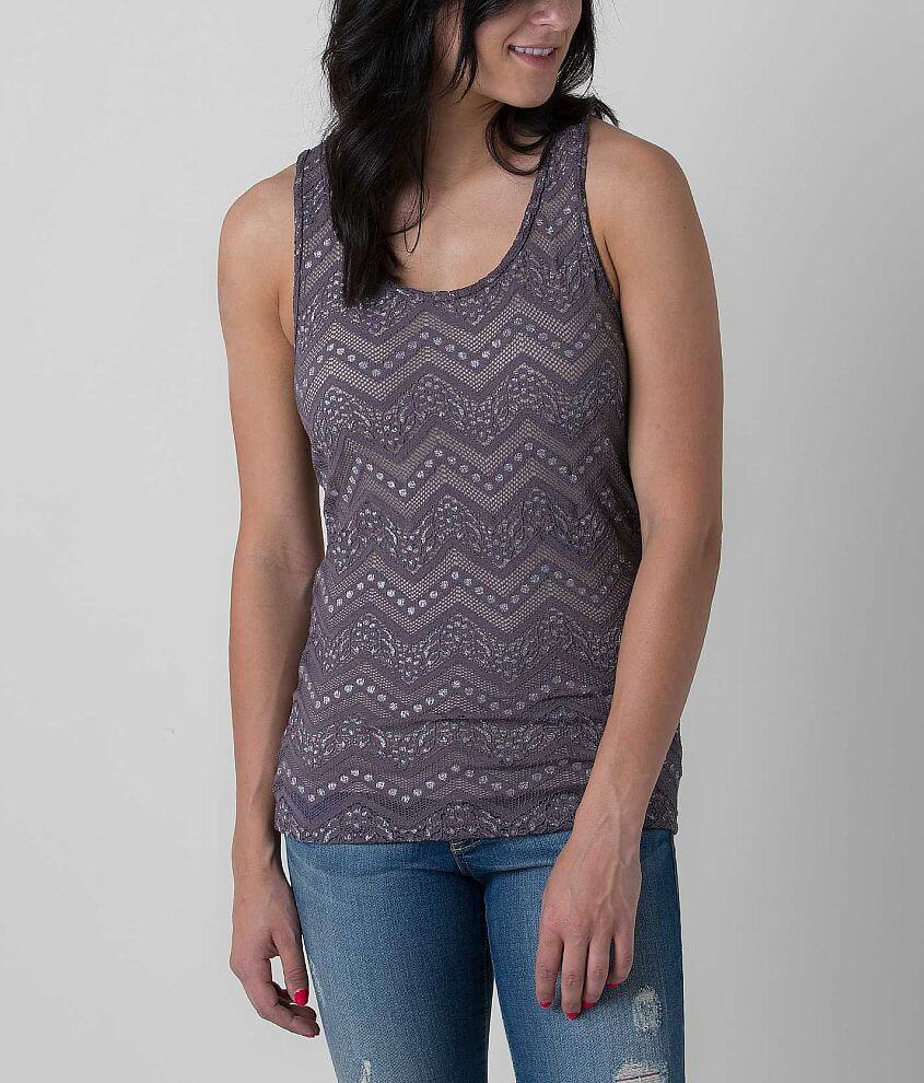 BKE Metallic Tank Top - Women's Tank Tops in Shark | Buckle