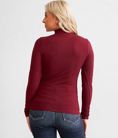 red by BKE Rhinestone Top - Women's Shirts & Blouses in Cordovan | Buckle