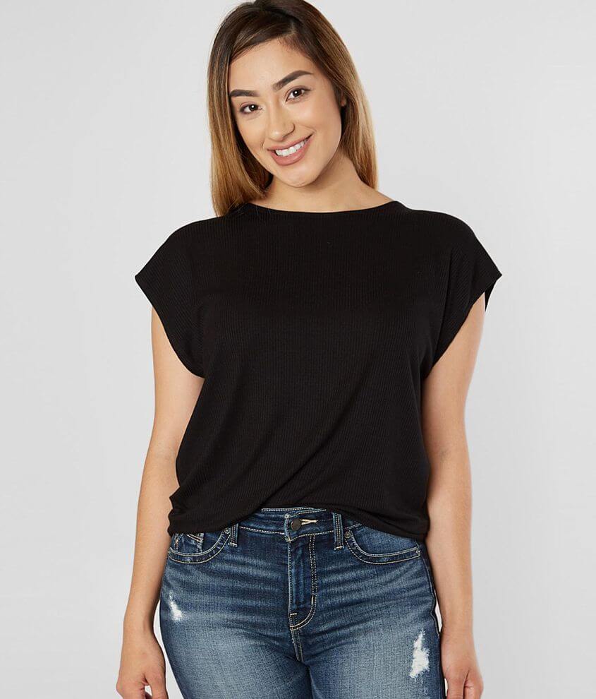 red by BKE Open Twisted Back Top - Women's Shirts/Blouses in Black | Buckle