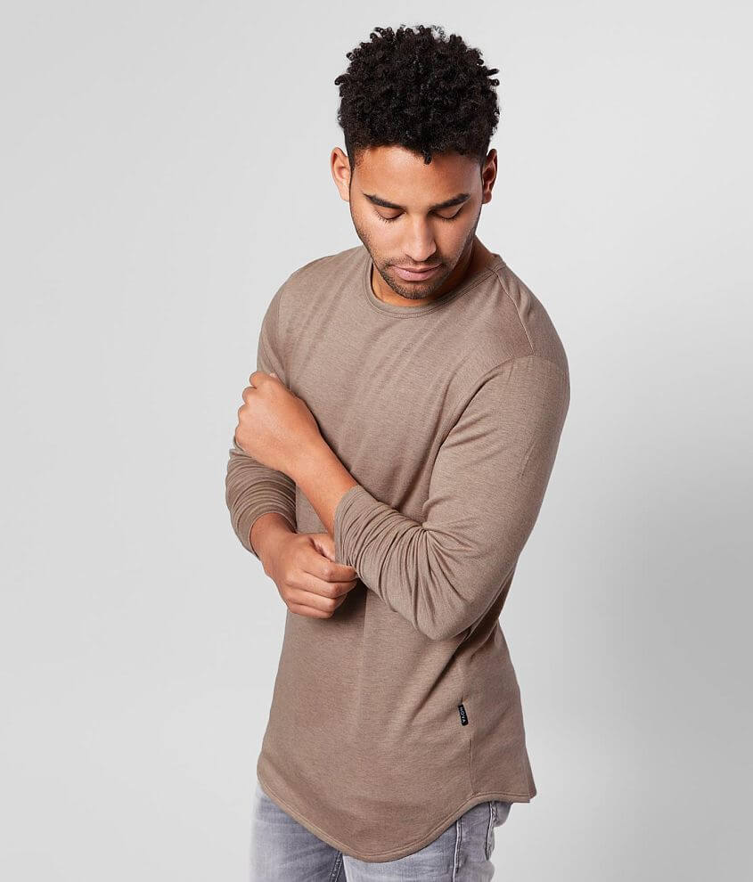 Nova Industries Marled Long Body T-Shirt - Men's T-Shirts in Taupe ...