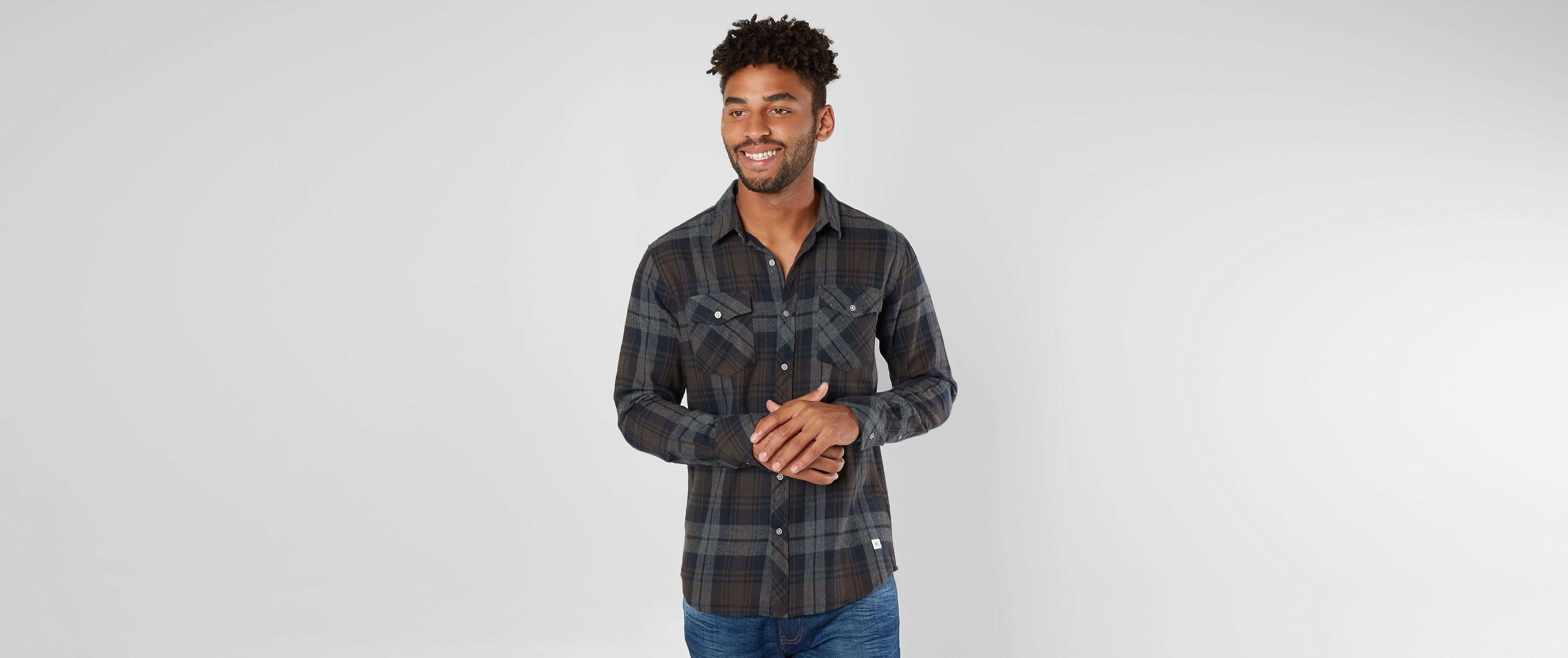 Departwest Flannel Shirt - Men's Shirts in Chocolate Brown | Buckle