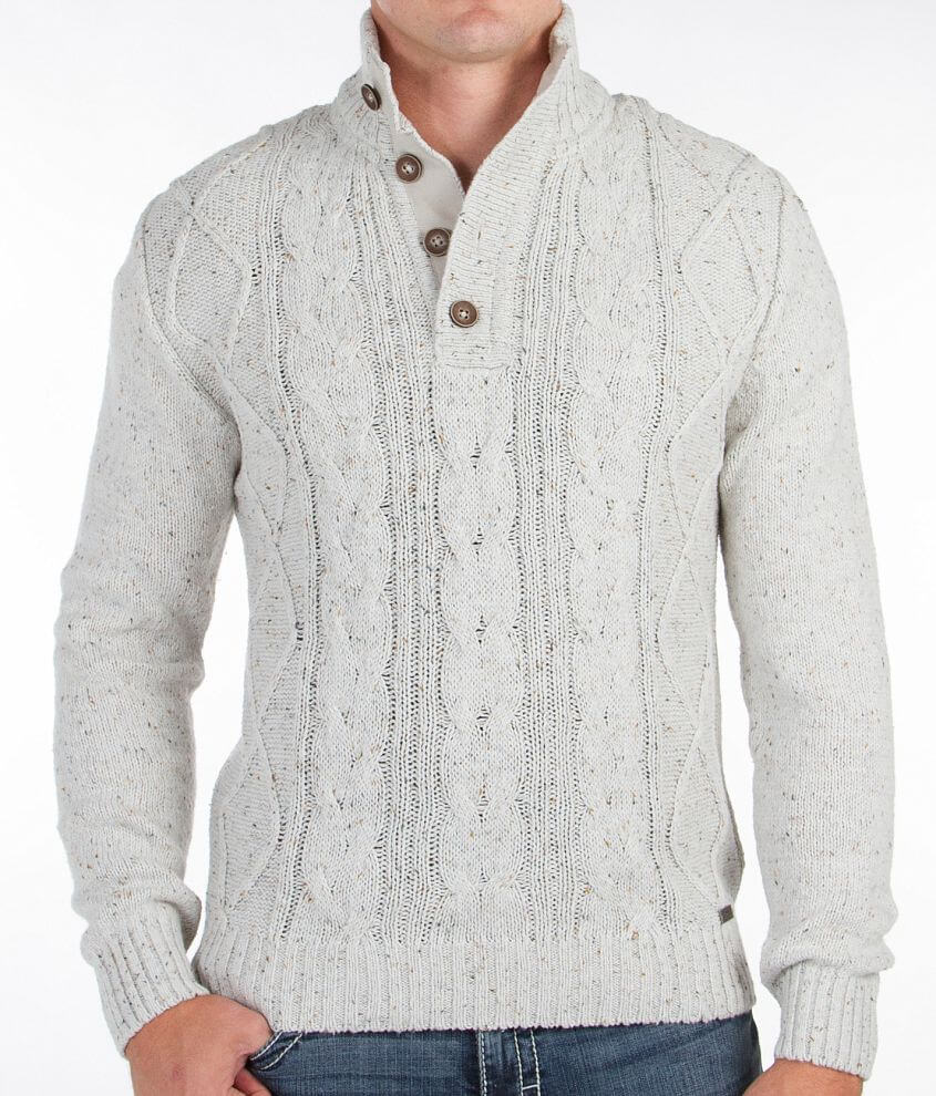 Buckle Black Determine Sweater - Men's Sweaters in White Heather | Buckle