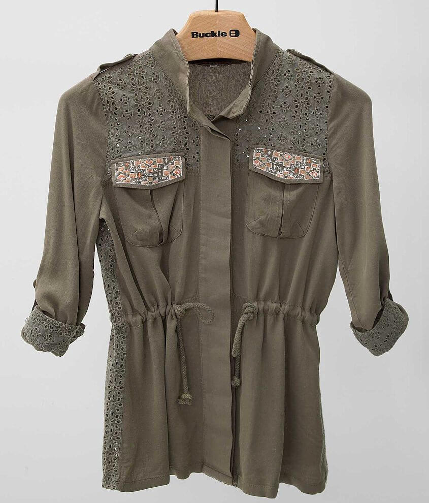 Miss Me Pieced Jacket - Women's Coats/Jackets in Olive | Buckle