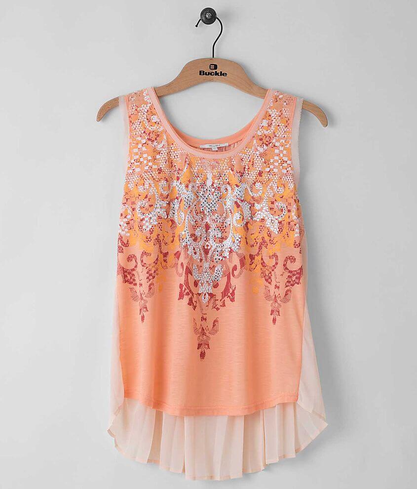 Miss Me Rhinestone Tank Top - Women's Tank Tops in Orange | Buckle