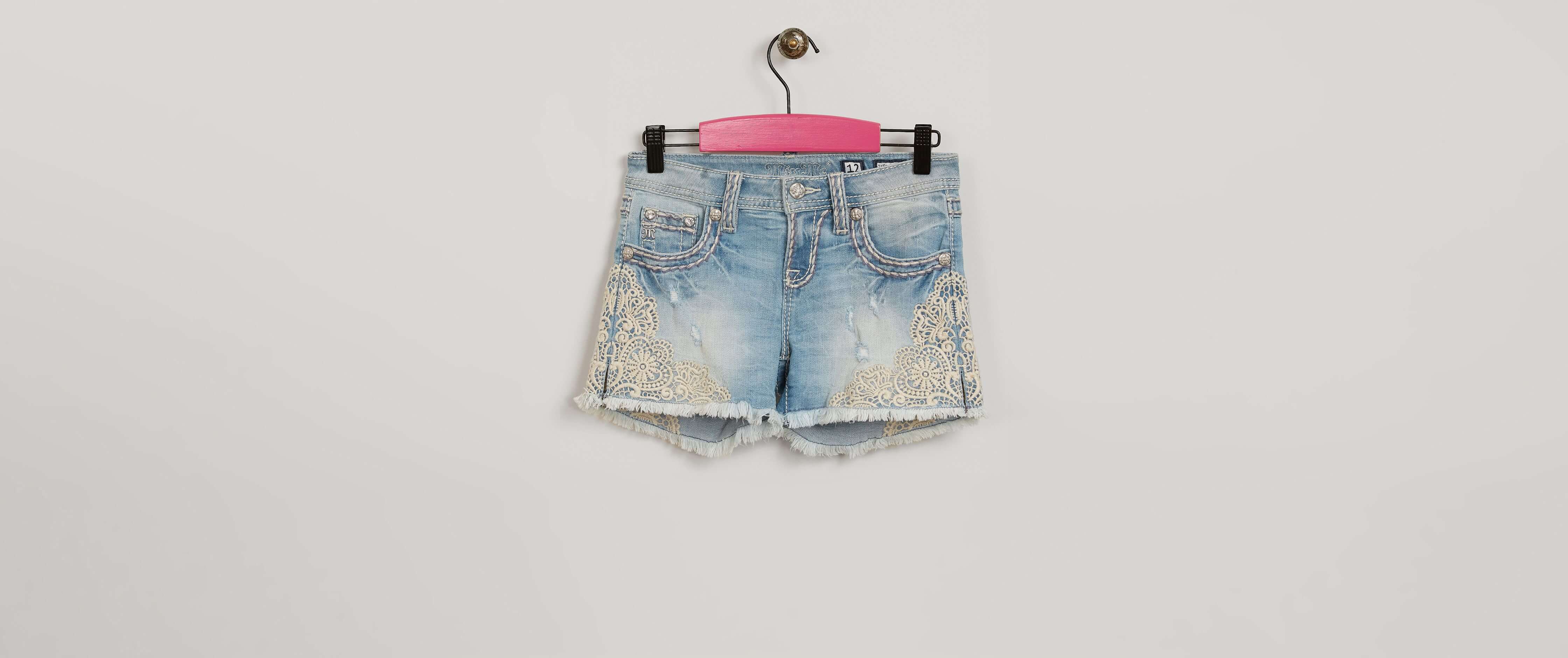 Girls - Miss Me Embroidered Shorts - Girl's Shorts in LT 151 | Buckle