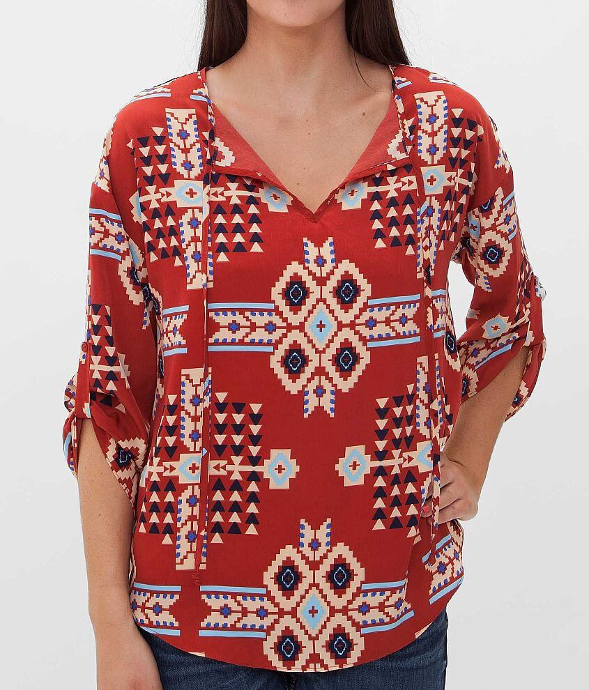 Daytrip Southwestern Top - Women's Shirts & Blouses in Rust Multi | Buckle