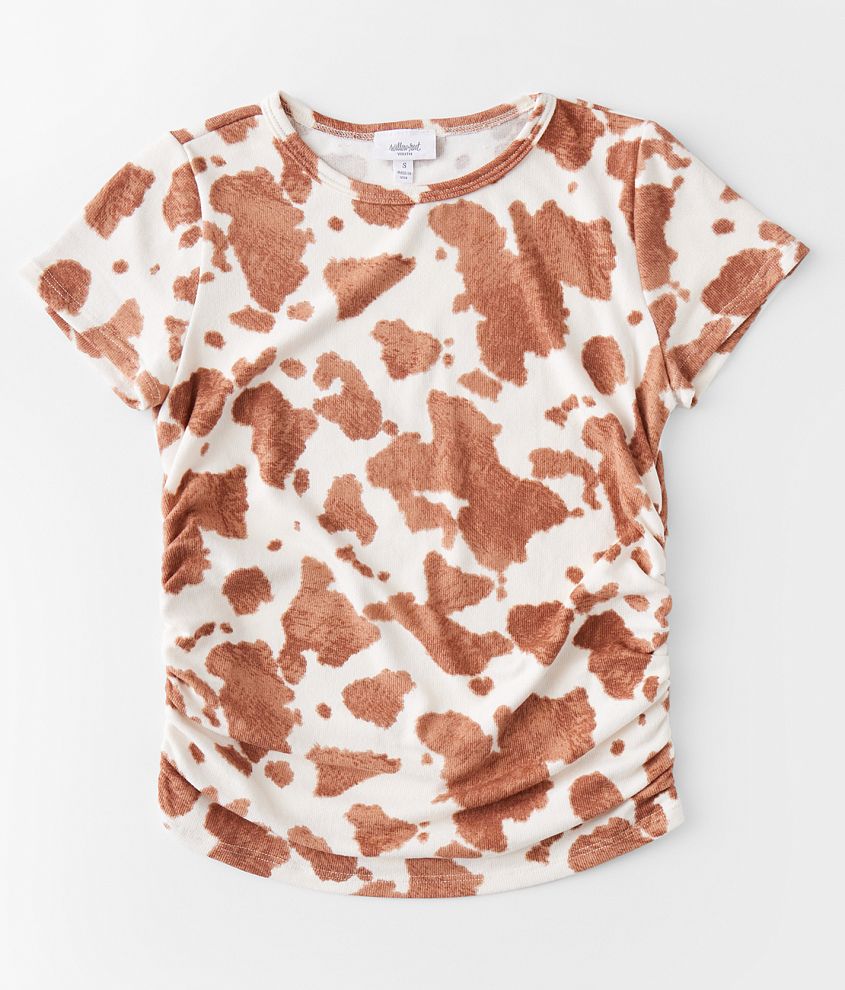 Girls - Willow & Root Ruched Cow Print Top - Girl's Shirts/Blouses in ...