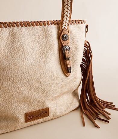 Wrangler® Western Leather Fringe Tote - Women's Bags & Wallets in Tan ...