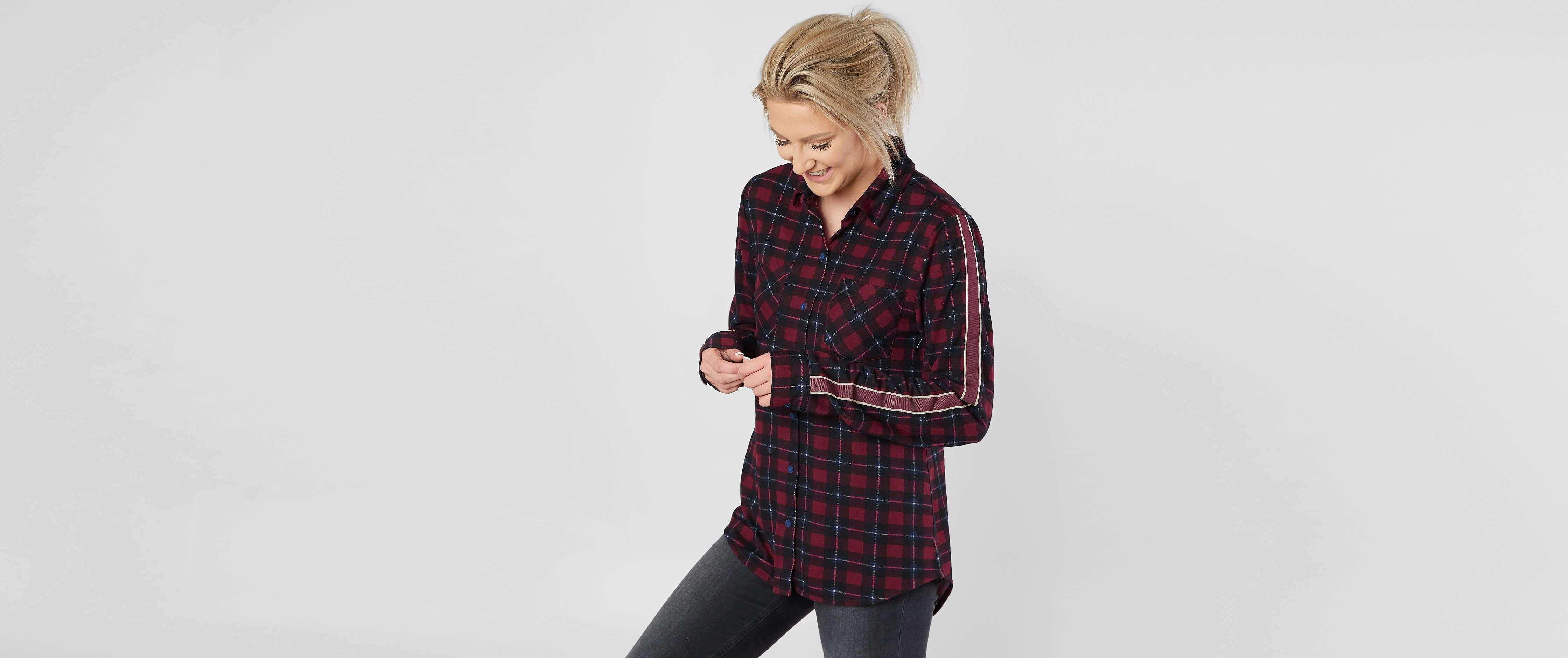 Daytrip Cozy Plaid Shirt - Women's Shirts/Blouses in Cranberry | Buckle