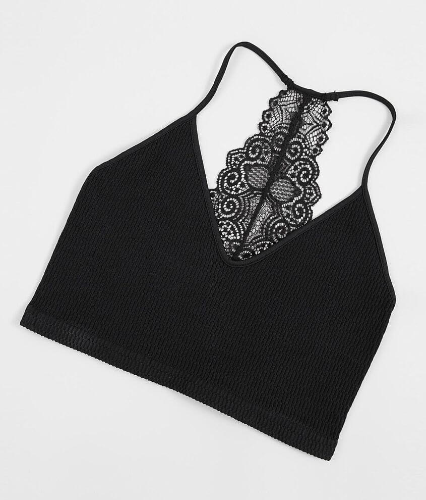 Daytrip Ribbed Halter Bralette - Women's Bandeaus/Bralettes in Black ...