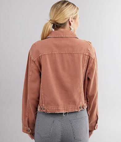Mustard Seed Cropped Denim Jacket - Women's Coats & Jackets in Clay ...