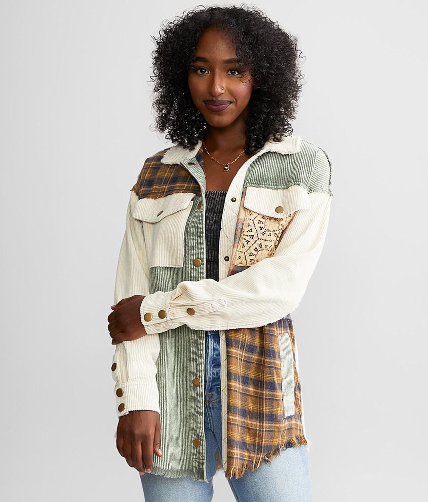 Gimmicks Pieced Corduroy Shacket - Women's Coats/Jackets in Assorted ...