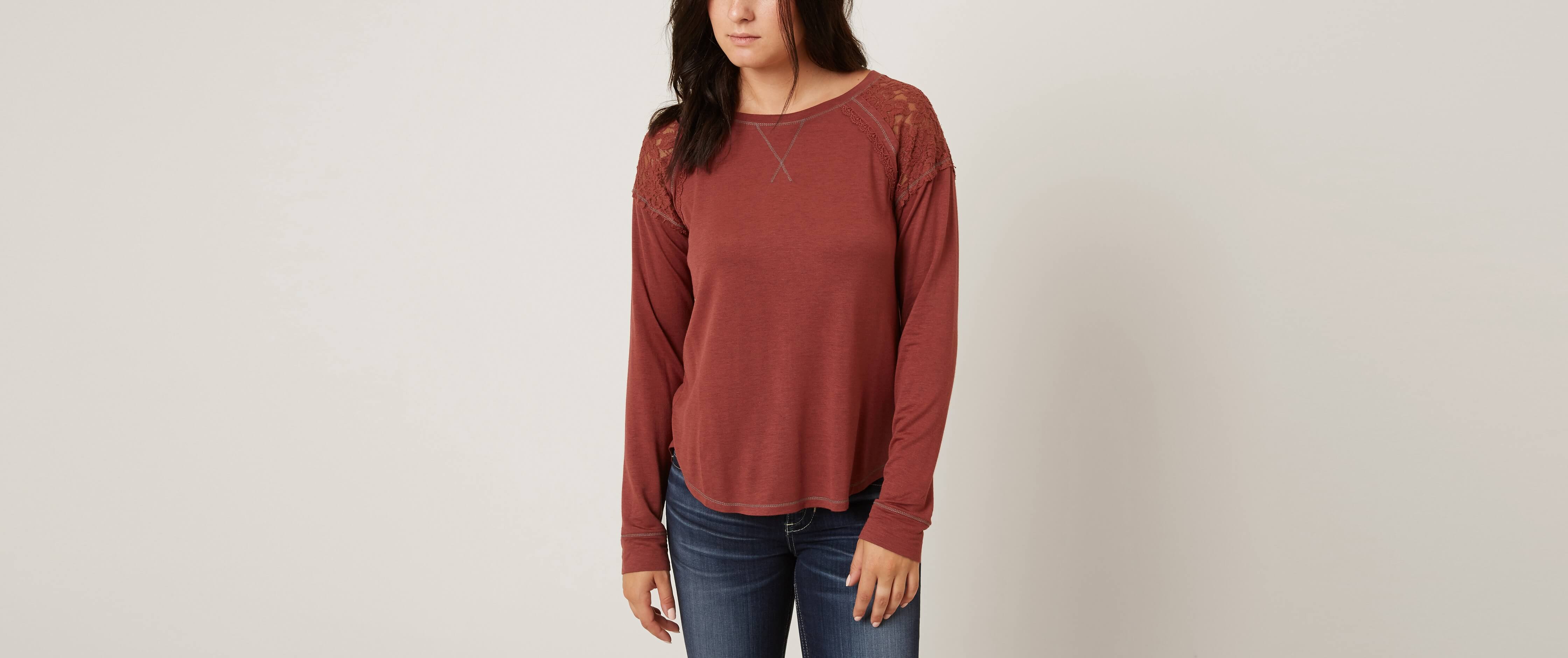 Jolt Raw Edge Top - Women's Shirts/Blouses in Apple Butter | Buckle