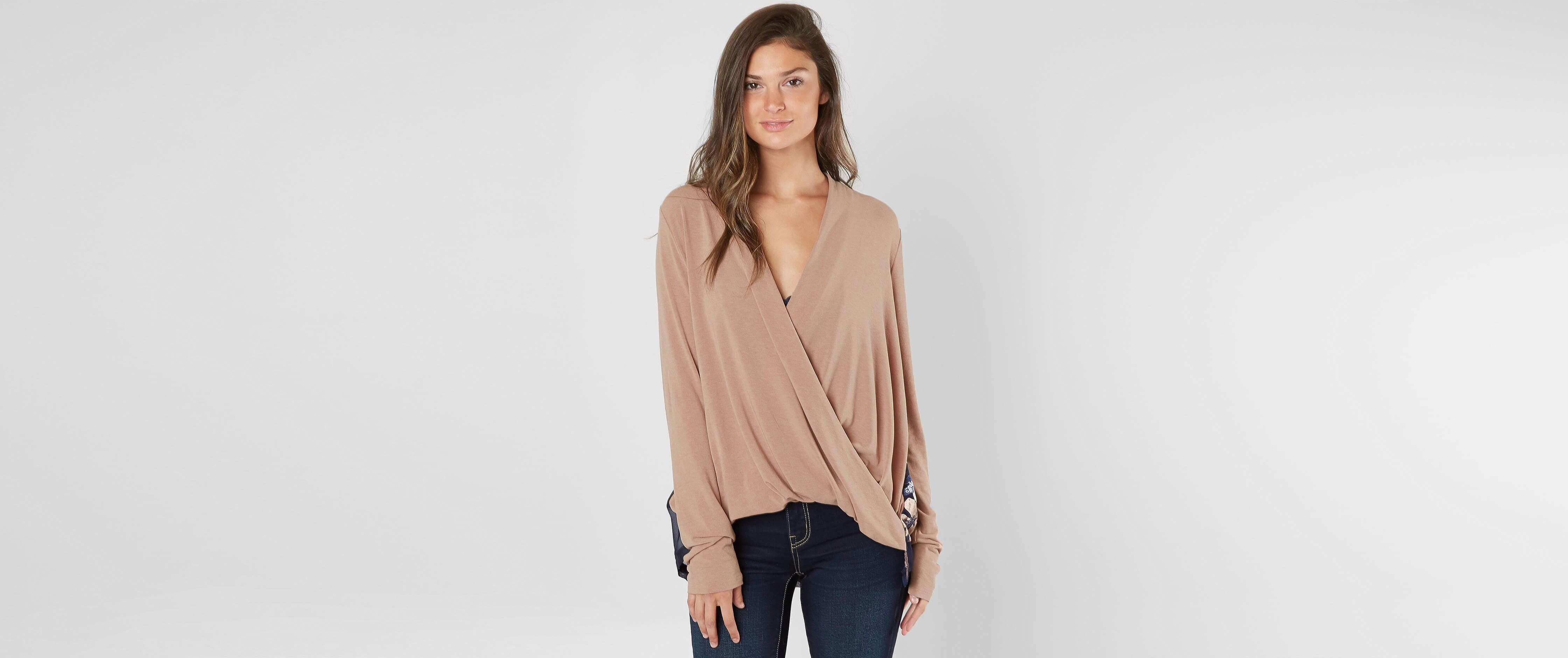 mystree Floral Surplice Top - Women's Shirts & Blouses in Mauve | Buckle