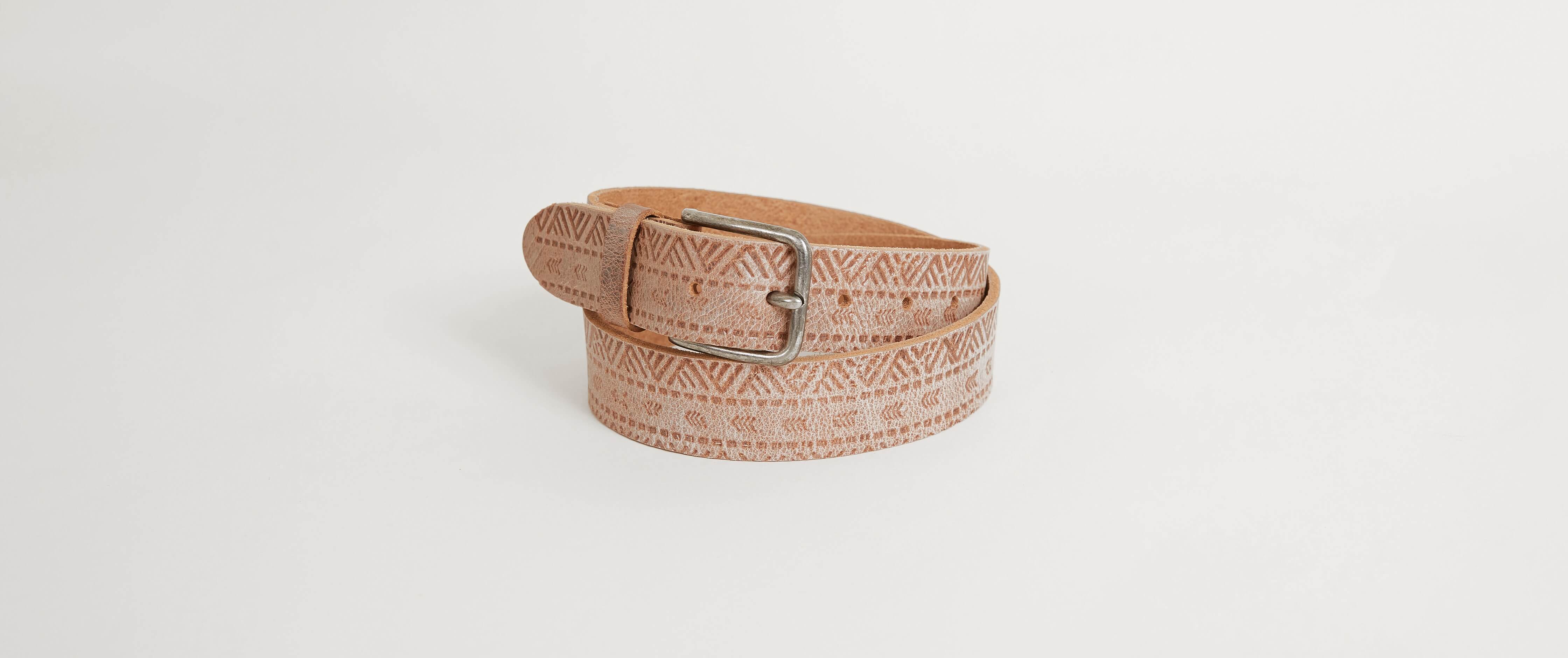 Indie Spirit Designs Embossed Leather Belt - Women's Belts in Taupe ...