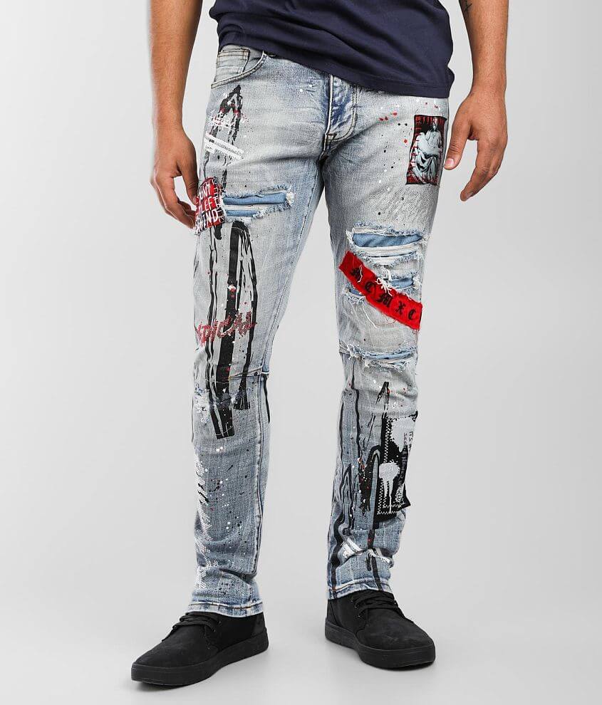 Smoke Rise® Embellished Taper Stretch Jean - Men's Jeans in Orient Blue ...