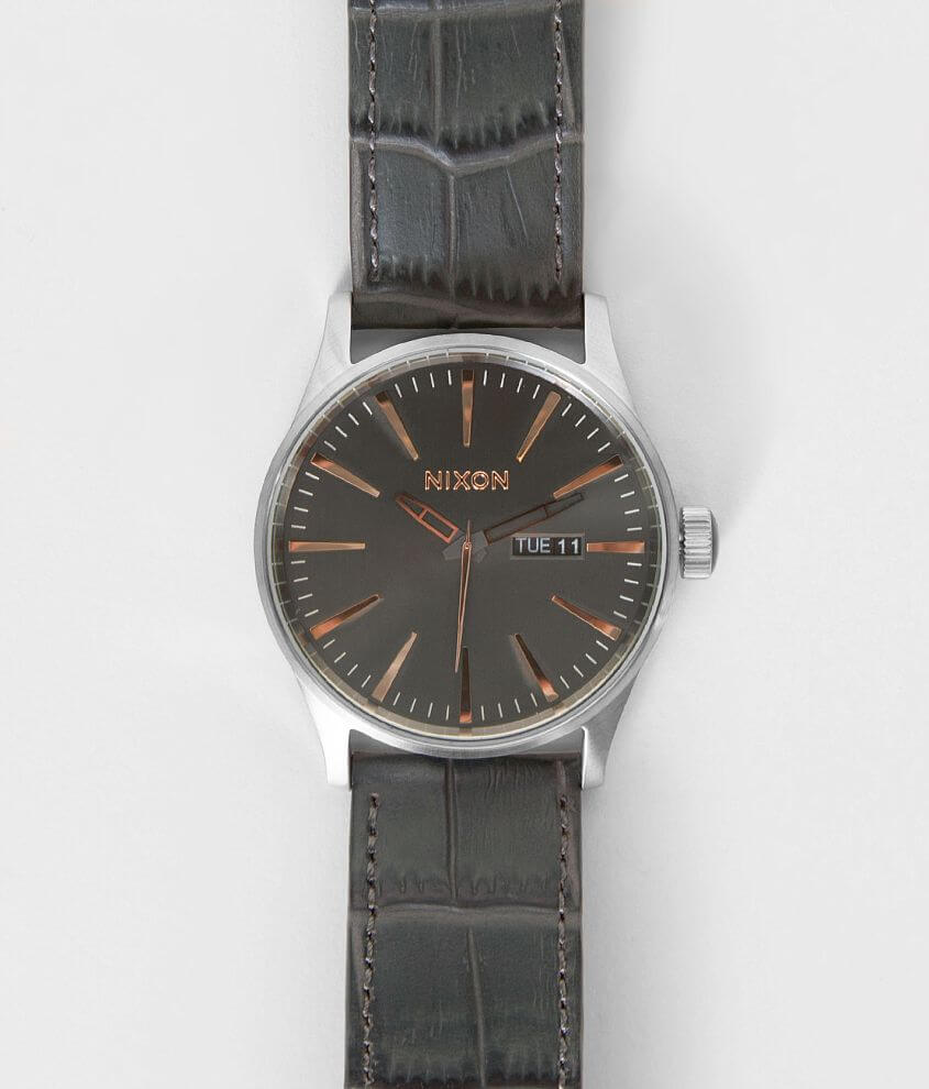 Nixon The Sentry Watch - Men's Watches in Gray Gator | Buckle