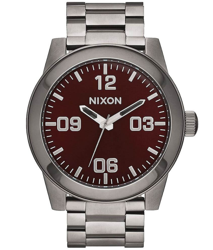 Nixon The Corporal Watch - Clothing in Gummetal Deep Burgundy | Buckle