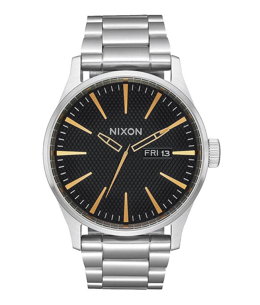 Nixon The Sentry Watch - Men's Watches in Black Stamped Gold | Buckle