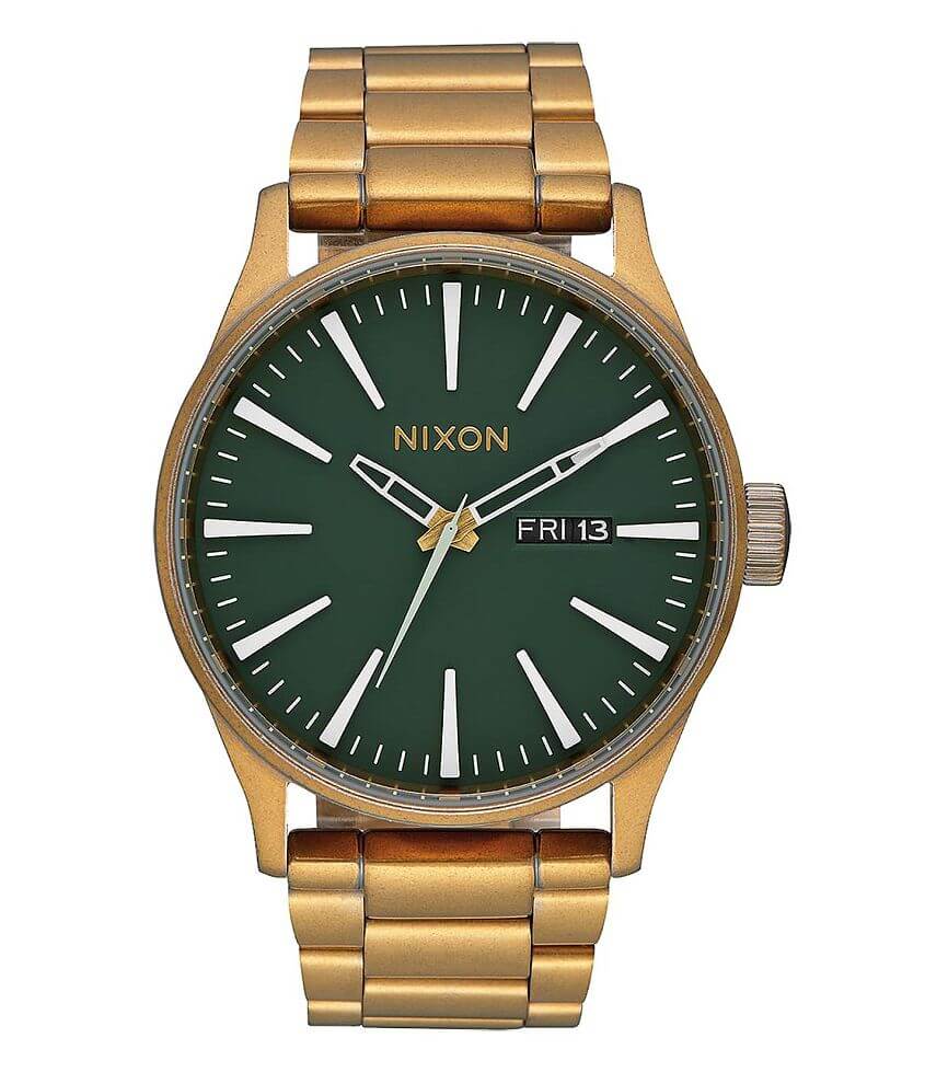 Nixon The Sentry Watch - Men's Watches in Palm Green Brass | Buckle