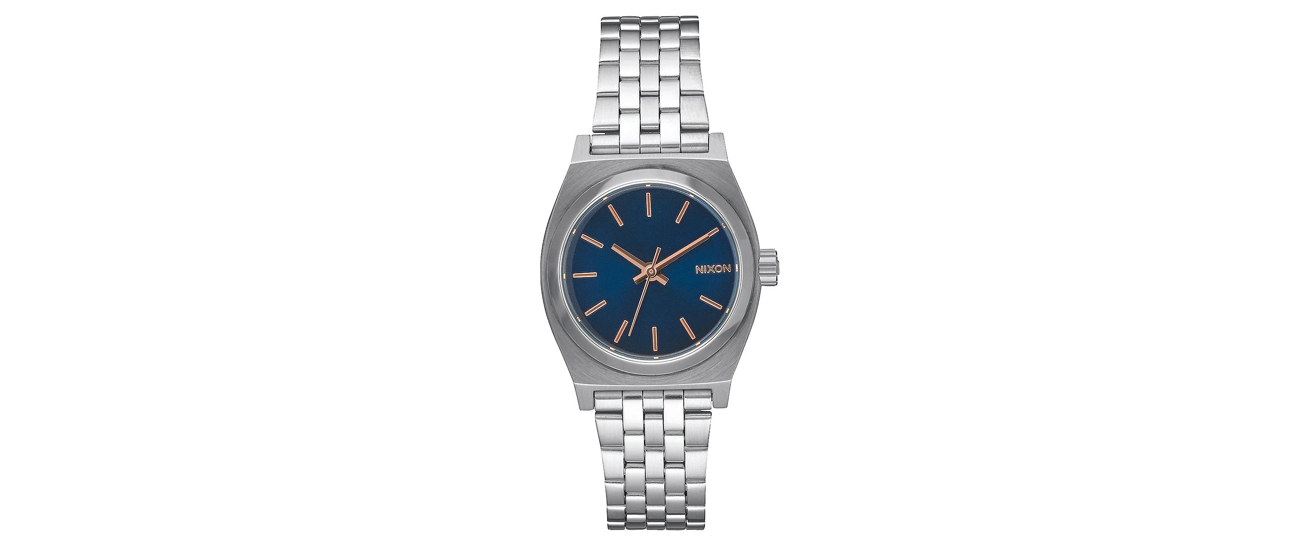Nixon The Small Time Teller Watch - Women's Watches in Navy Rose Gold ...