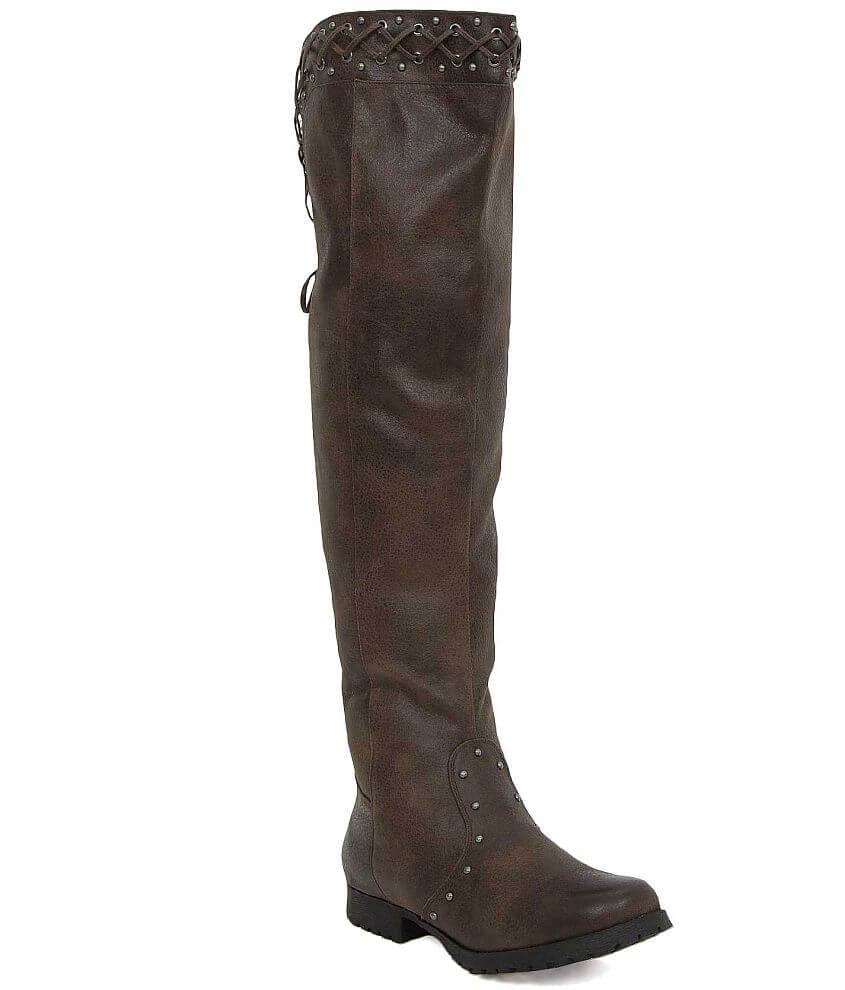 Not Rated Faux Leather Boot - Women's Shoes in Grey | Buckle