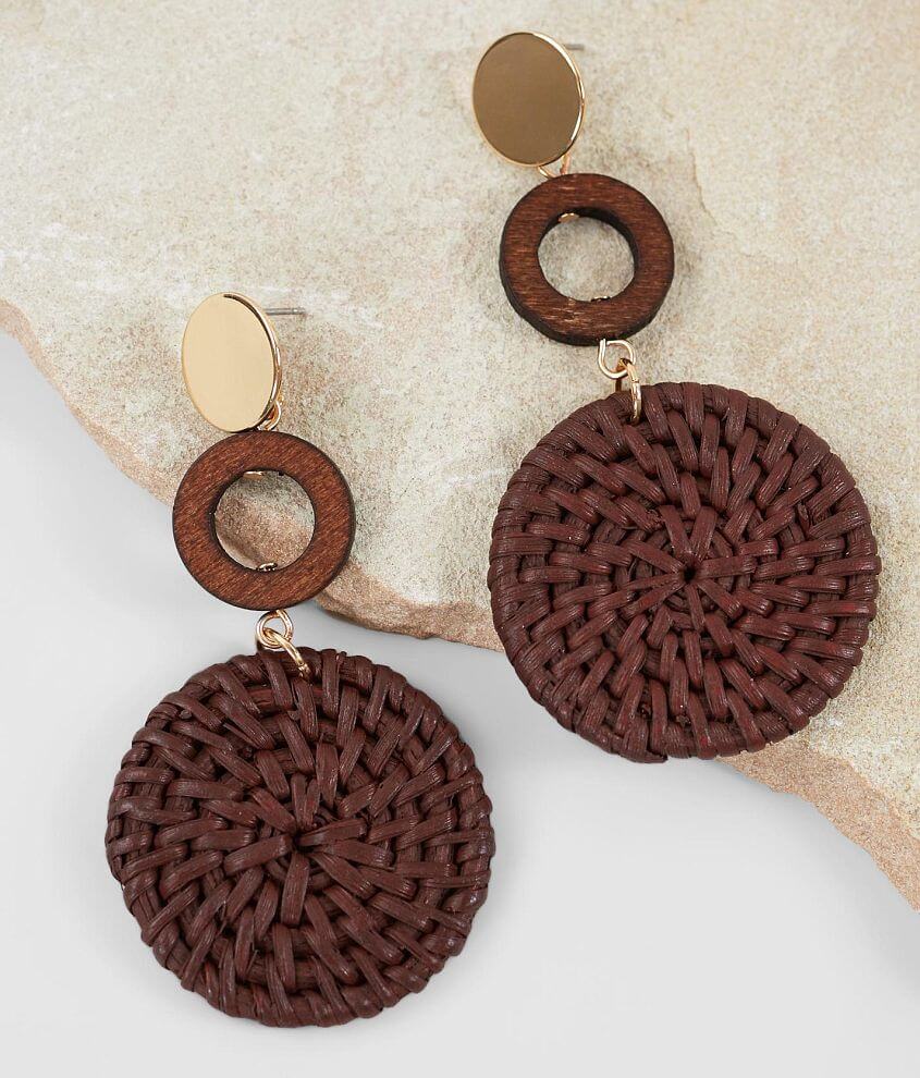 BKE Tiered Straw Earring - Women's Jewelry in Brown Gold | Buckle