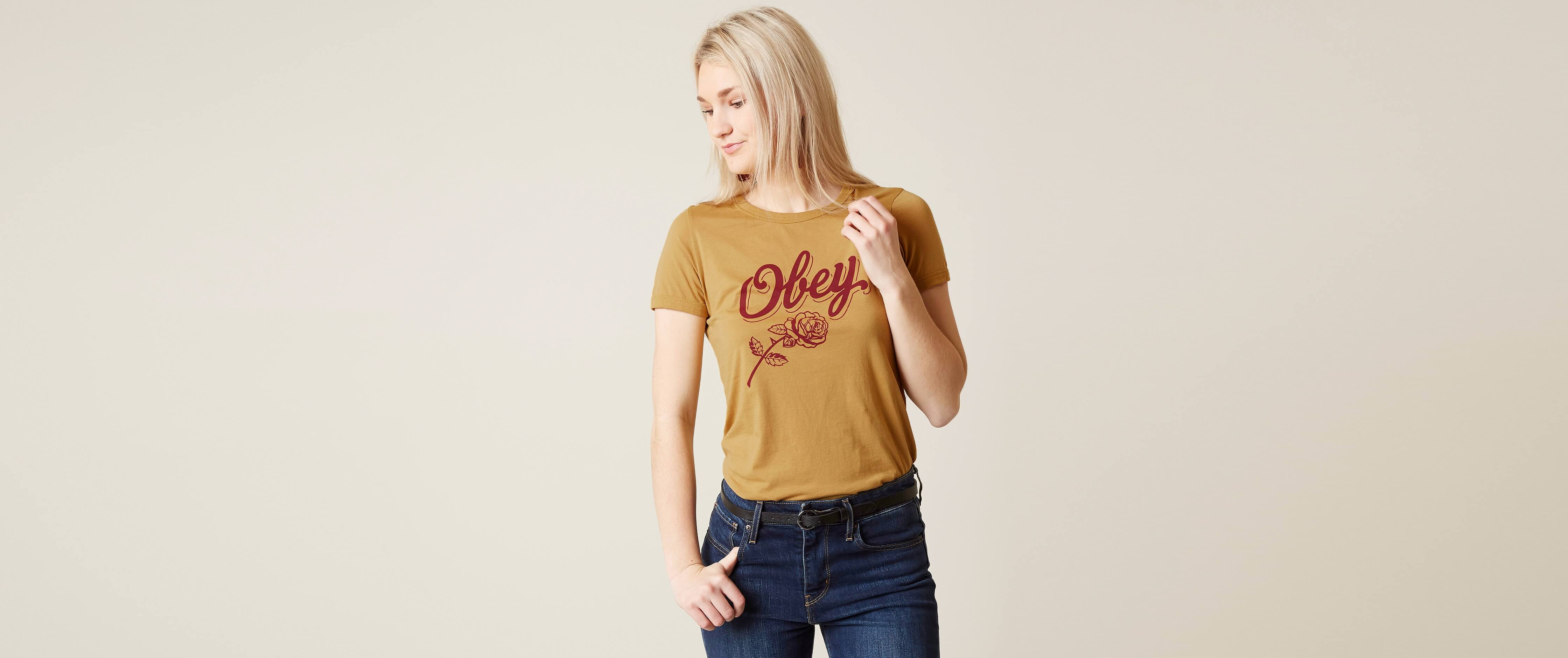 OBEY Careless Whisper T-Shirt - Women's T-Shirts in Mustard | Buckle