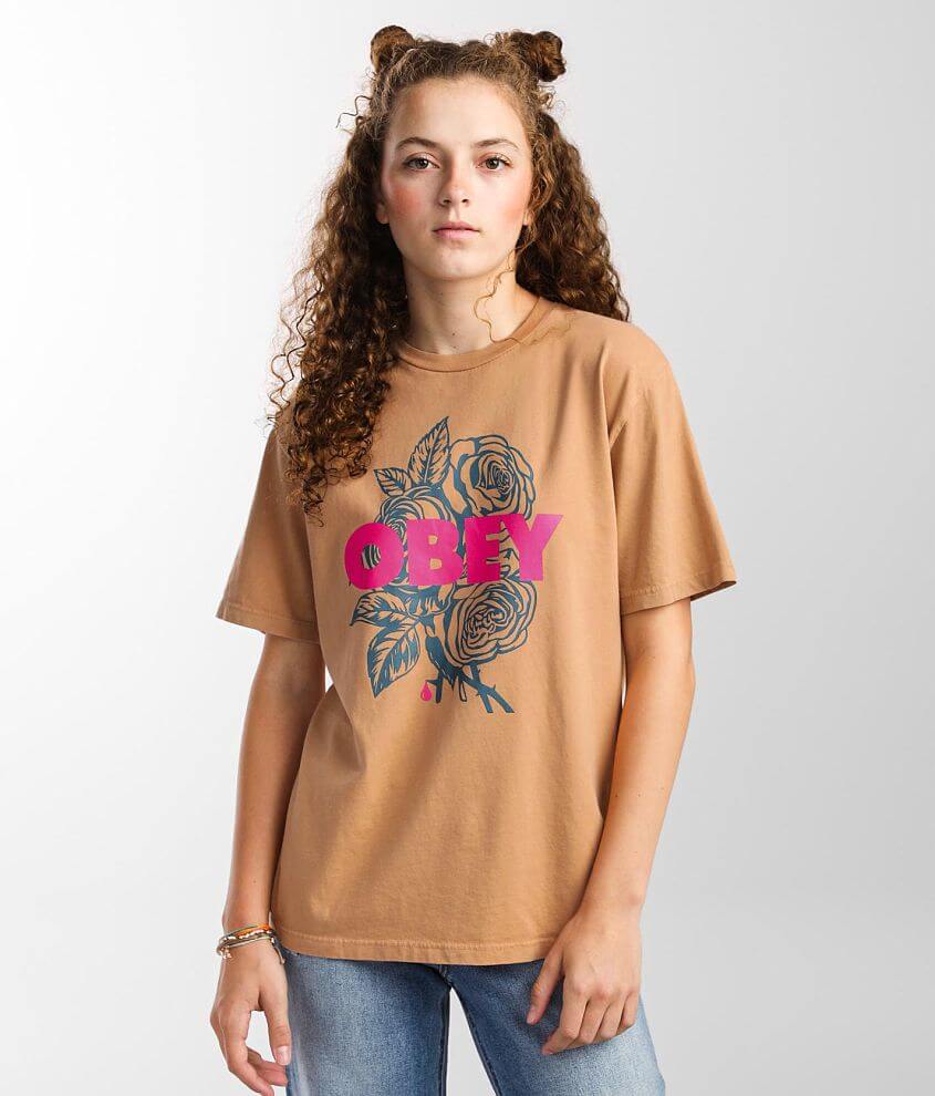 OBEY Blood & Roses T-Shirt - Women's T-Shirts in Lt Toffee | Buckle