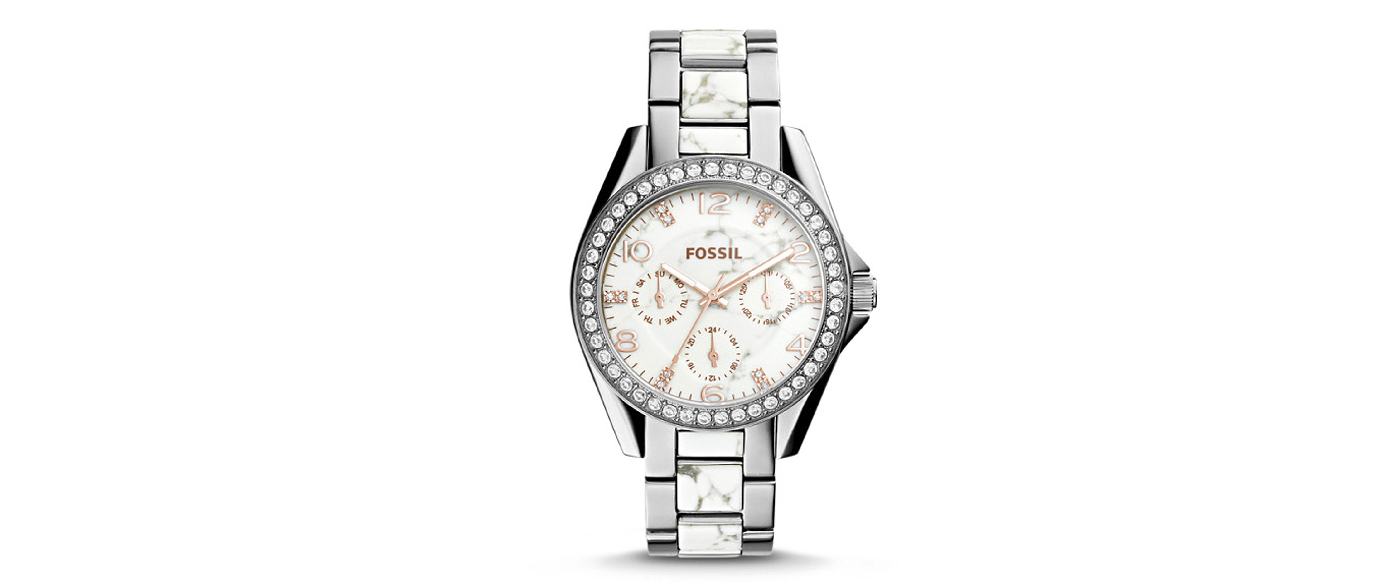 Fossil Riley Watch - Women's Watches in Silver White | Buckle