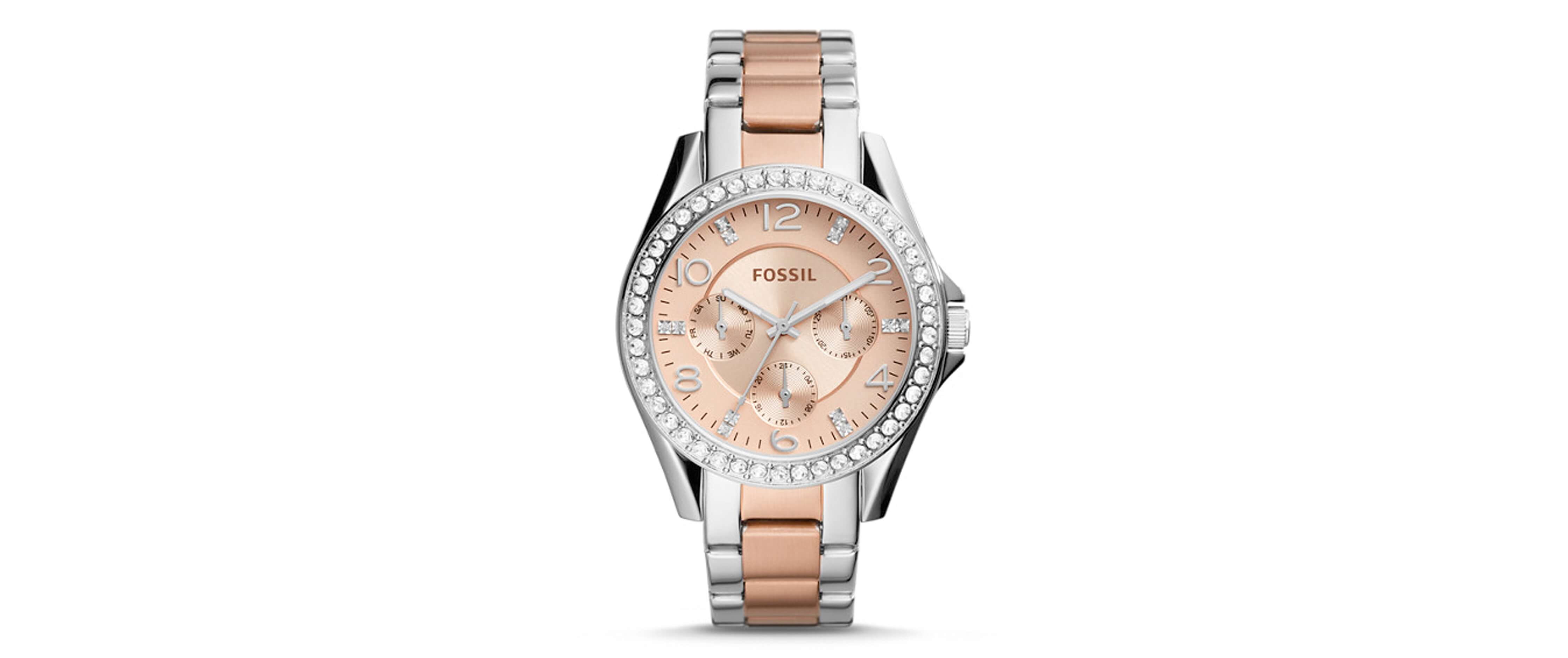 Fossil Riley Watch - Clothing in Silver Rose Gold | Buckle