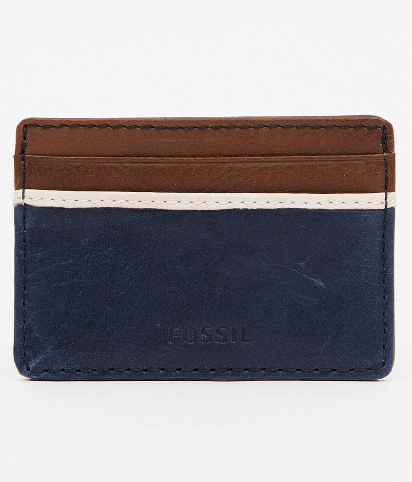 Fossil Syd Slim Card Wallet - Men's Bags in Navy | Buckle