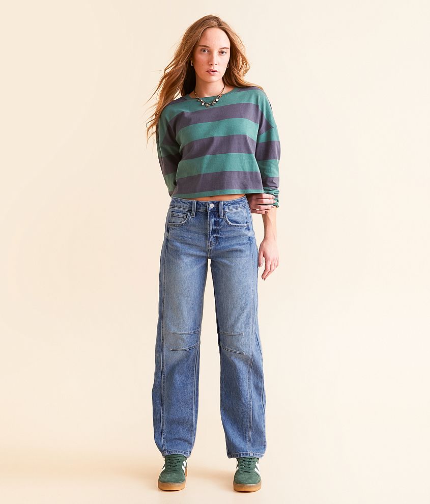 Flying Monkey High Rise Barrel Stretch Jean - Women's Jeans in Gleam ...