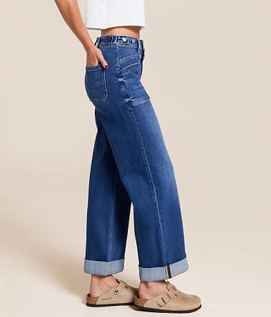 VERVET by Flying Monkey Olivia Cropped Wide Leg Stretch Jean - Women's ...