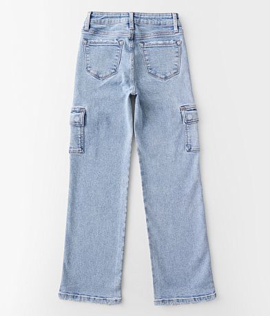 Girls - Flying Monkey High Rise Wide Leg Cargo Stretch Jean - Girl's ...