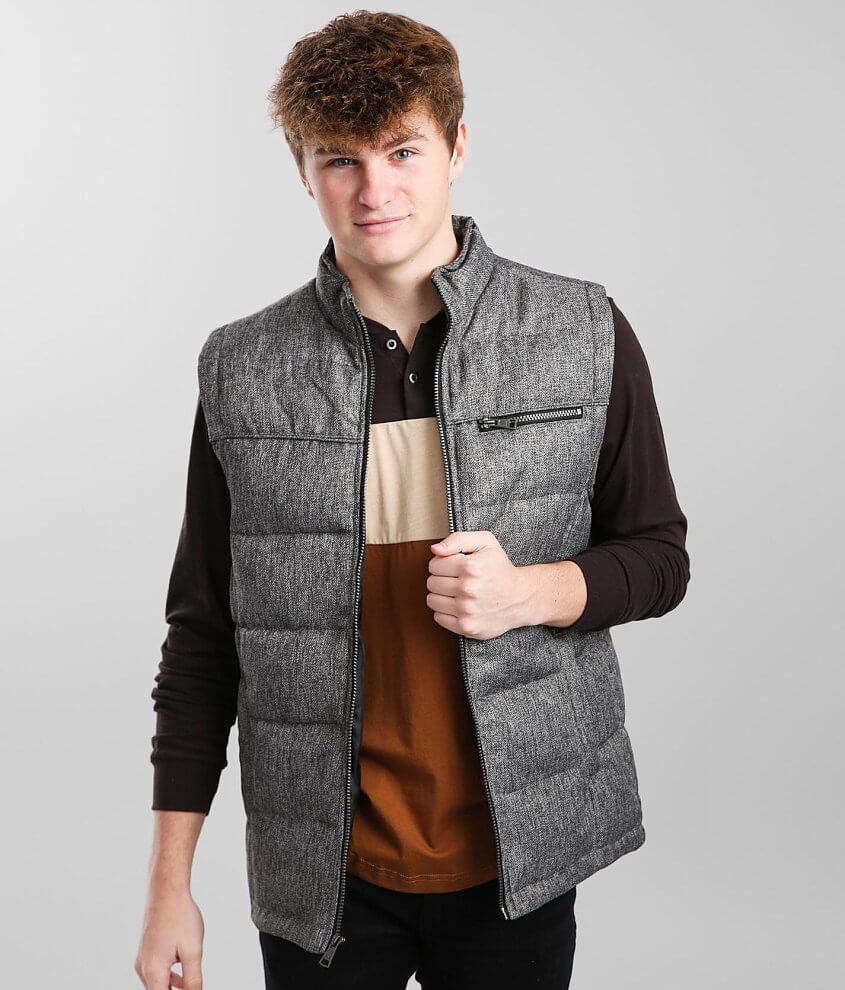 BKE Quilted Mock Neck Vest - Men's Coats & Jackets in Grey | Buckle