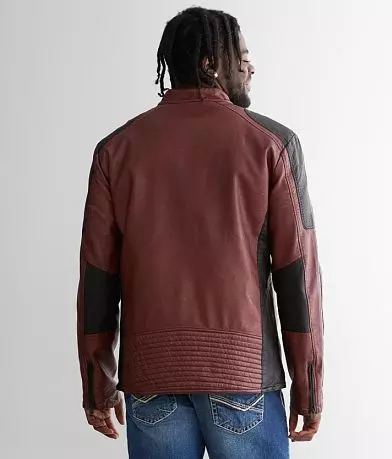 Buckle Black Faux Leather Jacket - Men's Coats & Jackets in Brown Black ...