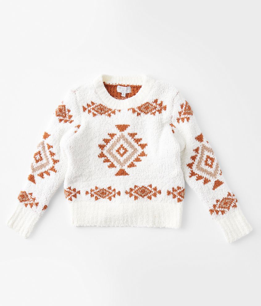 Girls - Poof Plush Aztec Sweater - Girl's Sweaters in Eggwhite Combo ...