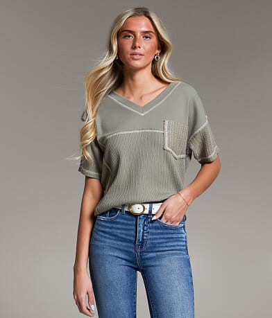Sterling & Stitch Studded Denim Vest - Women's Shirts Sterling & Stitch Studded Denim Vest - Women's Shirts