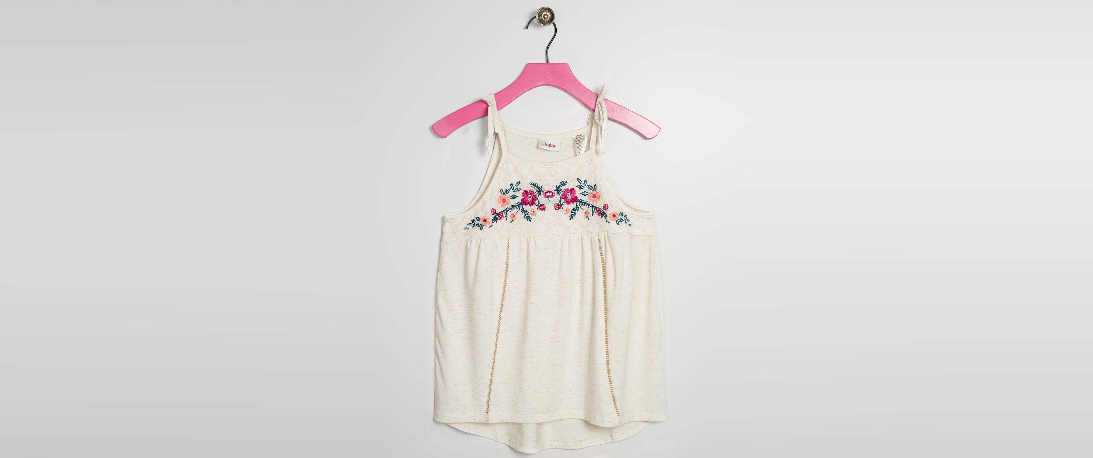 Girls- Daytrip Floral Embroidered Tank Top - Girl's Tank Tops in Cream ...
