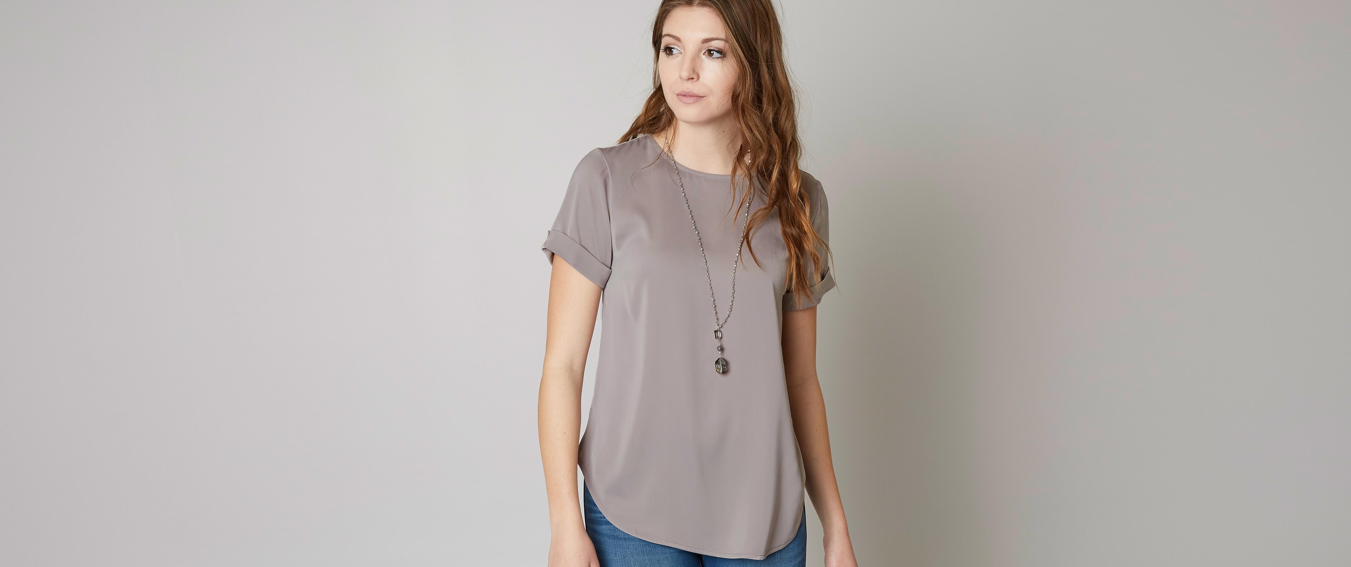 red by BKE Chiffon Top - Women's Shirts/Blouses in Satellite | Buckle