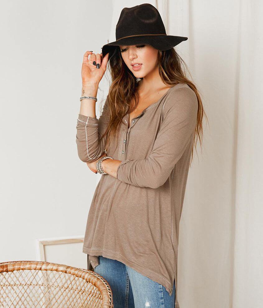 Gimmicks Linen Henley Tunic - Women's Shirts/Blouses in Walnut | Buckle
