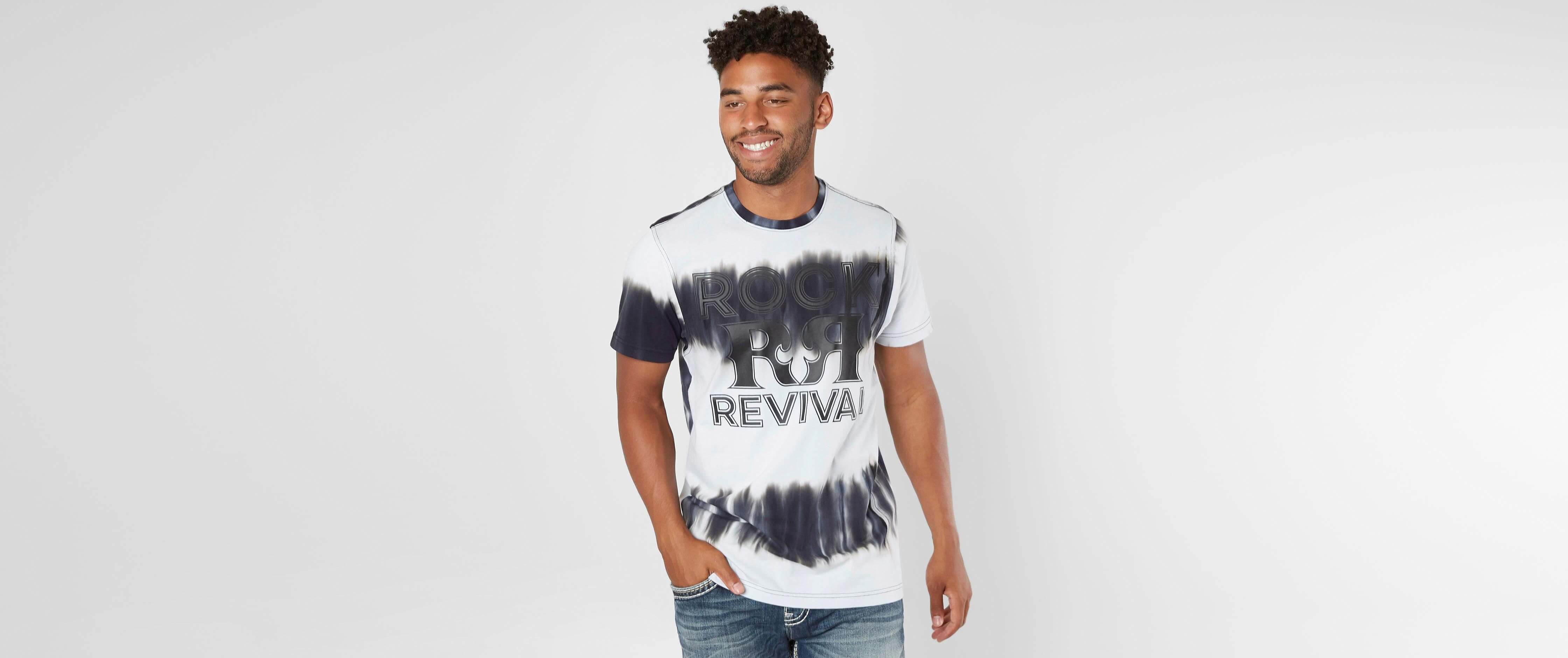 Rock Revival Newell T-Shirt - Men's T-Shirts in Grey Navy Wash | Buckle