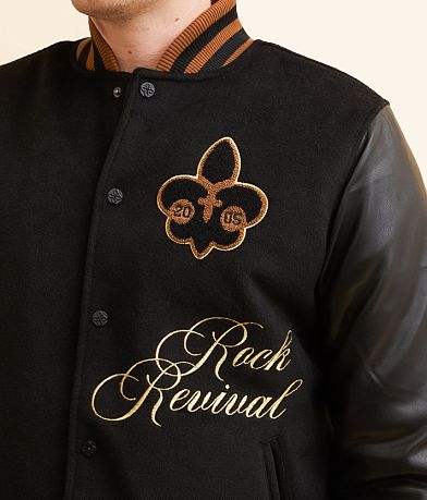 Rock Revival Fleur Varsity Jacket - Men's Coats & Jackets in Black | Buckle