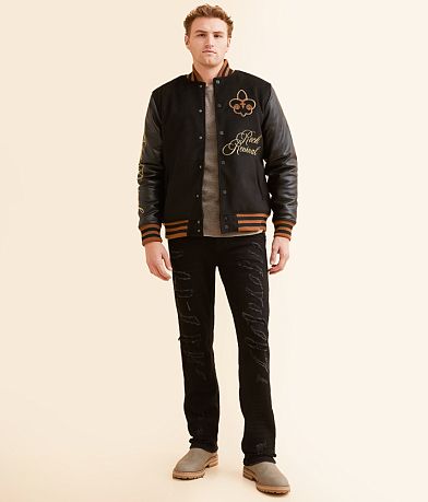 Rock Revival Fleur Varsity Jacket - Men's Coats & Jackets in Black | Buckle