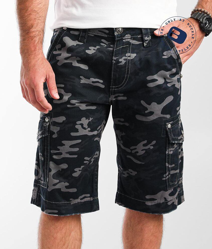 Rock Revival Classic Cargo Short - Men's Shorts in Navy Camo | Buckle