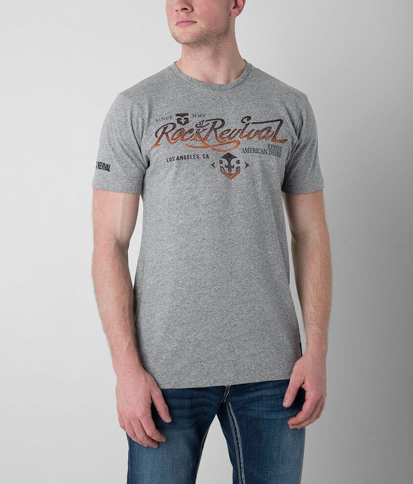 Rock Revival Revive T-Shirt - Men's T-Shirts in Grey Mock Twist | Buckle